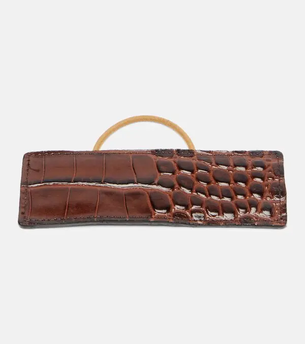JENNIFER BEHR Snake-effect Leather Hair Tie - Brown