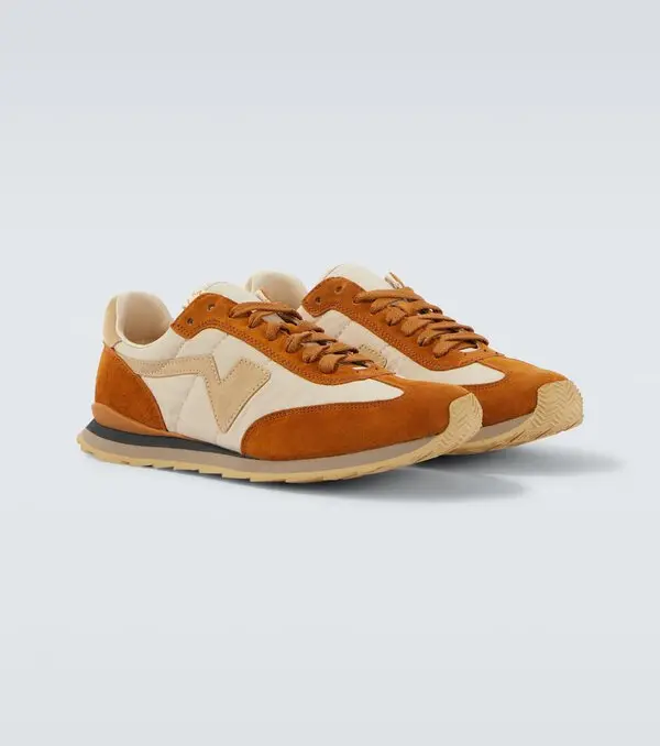 Visvim Fkt Runner Suede-trimmed Sneakers - Brown
