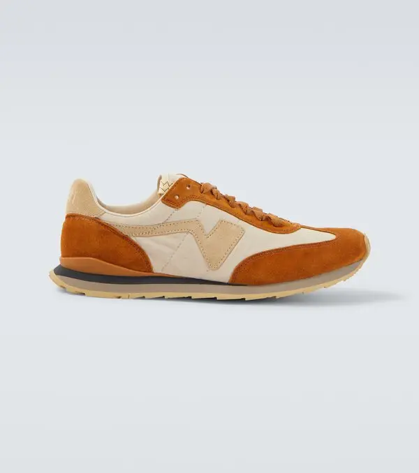 Visvim Fkt Runner Suede-trimmed Sneakers - Brown