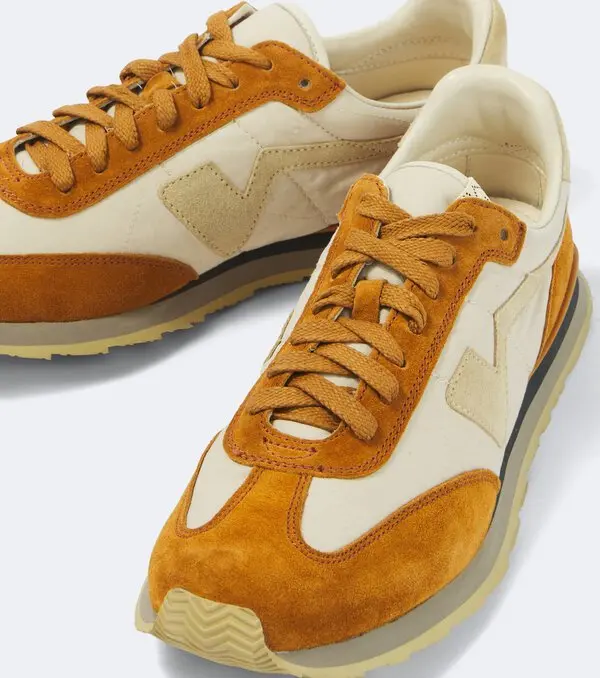 Visvim Fkt Runner Suede-trimmed Sneakers - Brown