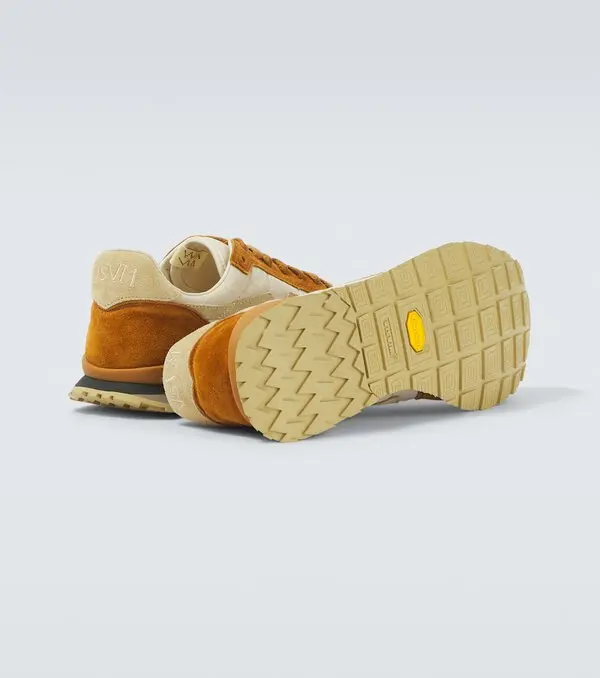 Visvim Fkt Runner Suede-trimmed Sneakers - Brown