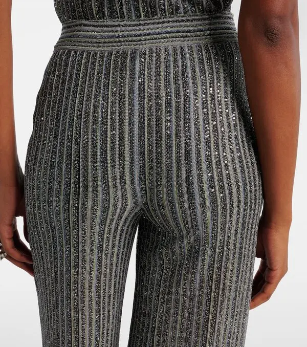 Missoni Sequined Lurex Palazzo Pants In Silver And Grey Tones - Metallic