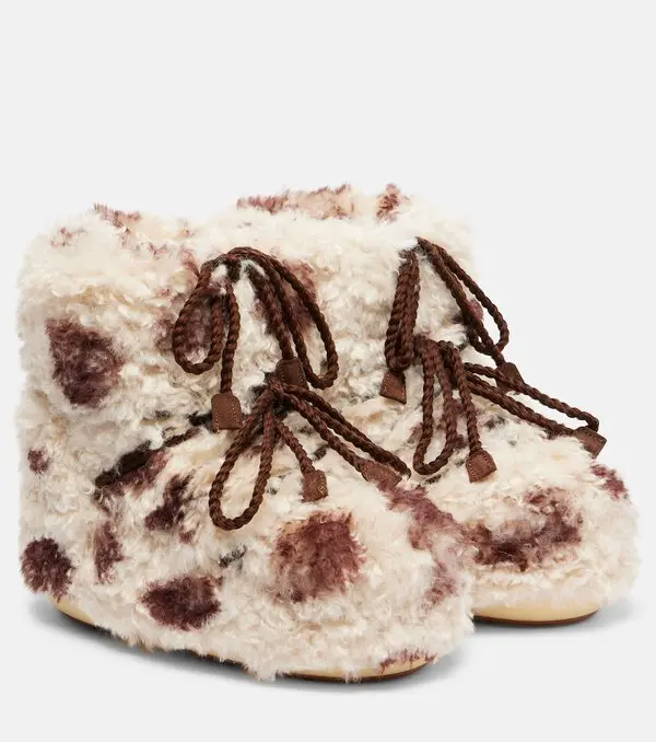 Moon Boot Icon Cow-print Snow Boots - Brown