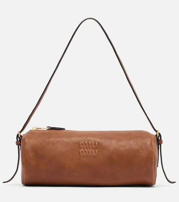 Miu Miu Logo Leather Shoulder Bag