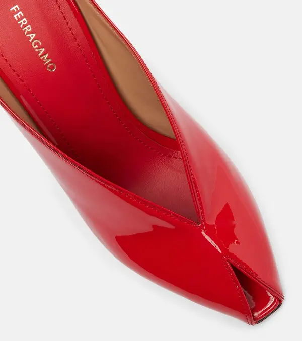 FERRAGAMO Alicia Leather Mules - Red