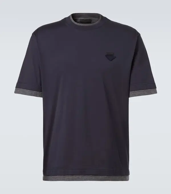 Prada Cotton Jersey T-shirt - Blue