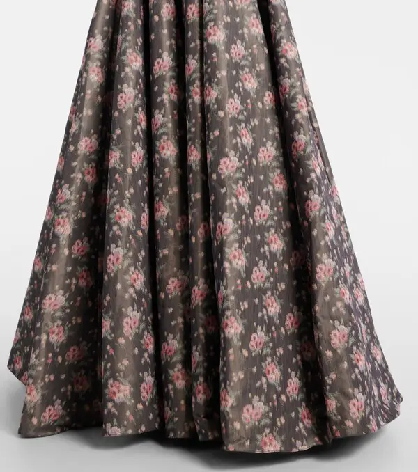 MARKARIAN Laila Floral Taffeta Corset Gown