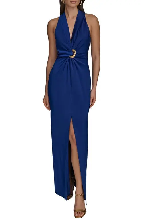 Donna Karan New York Twisted Sleeveless Gown - Sapphire Sap