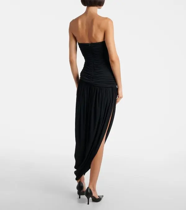 Magda Butrym Ruched Asymmetric Draped Midi Dress