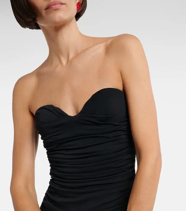 Magda Butrym Ruched Asymmetric Draped Midi Dress