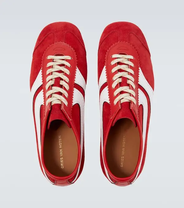 Dries Van Noten Suede Sneakers - Red