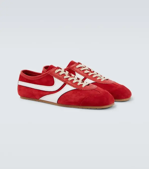 Dries Van Noten Suede Sneakers - Red