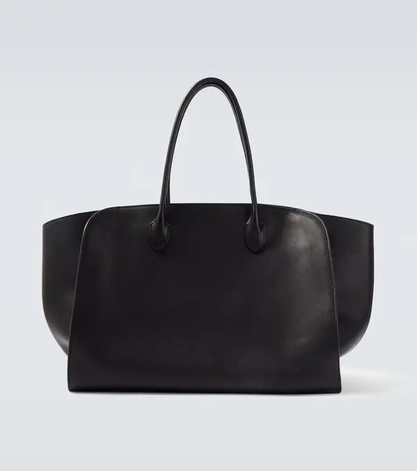 THE ROW Marlo 17 Leather Tote Bag - Black