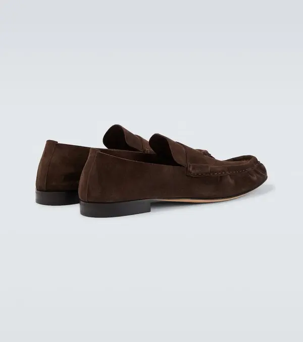 THE ROW Suede Penny Loafers - Brown