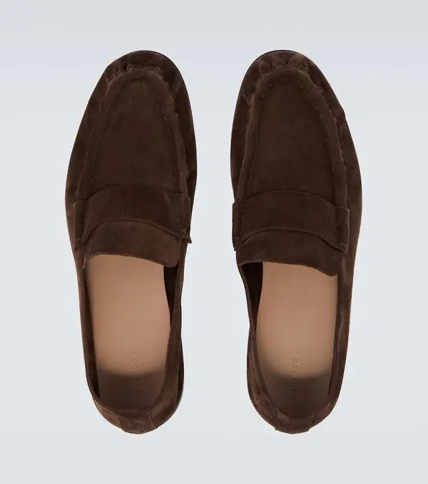 THE ROW Suede Penny Loafers - Brown