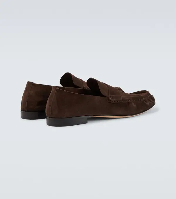 THE ROW Suede Penny Loafers - Brown
