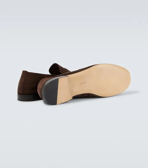 THE ROW Suede Penny Loafers - Brown