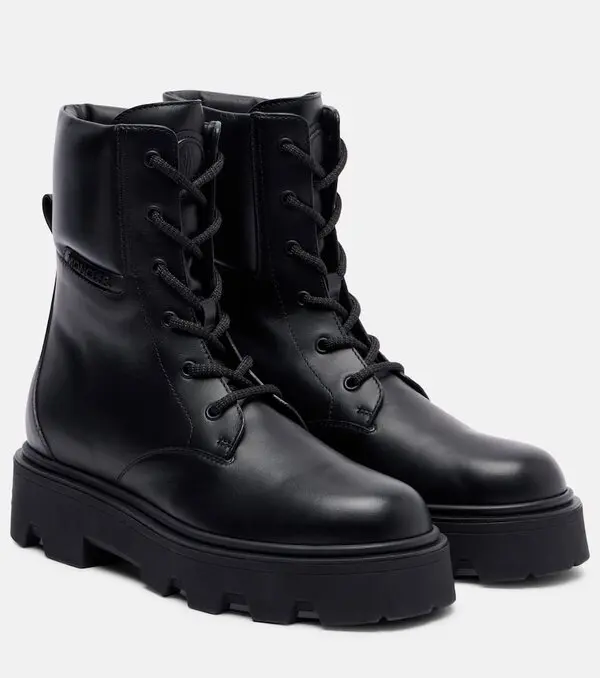 Moncler Aurea Leather Combat Boots