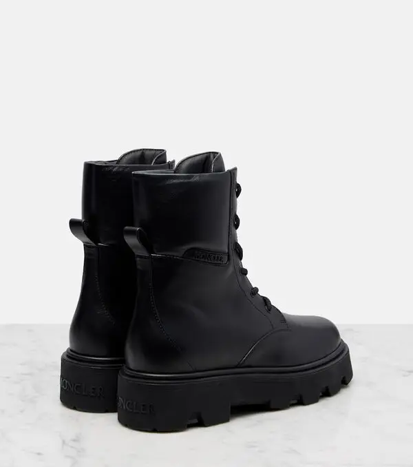 Moncler Aurea Leather Combat Boots