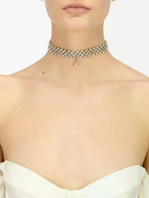 Blumarine Crystal-embellished Choker Necklace - Grey
