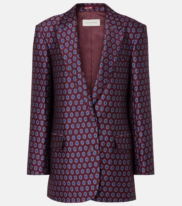 Dries Van Noten Printed Wool-blend Blazer