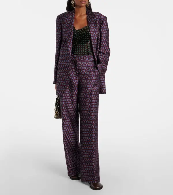Dries Van Noten Printed Wool-blend Blazer