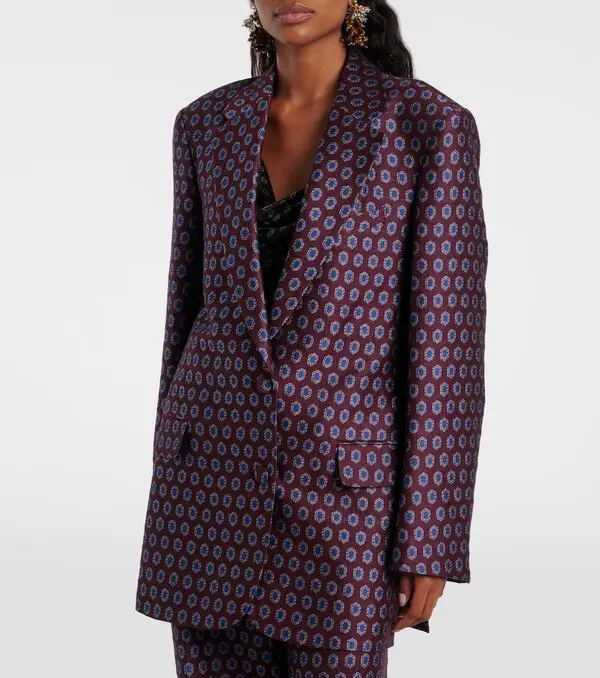 Dries Van Noten Printed Wool-blend Blazer