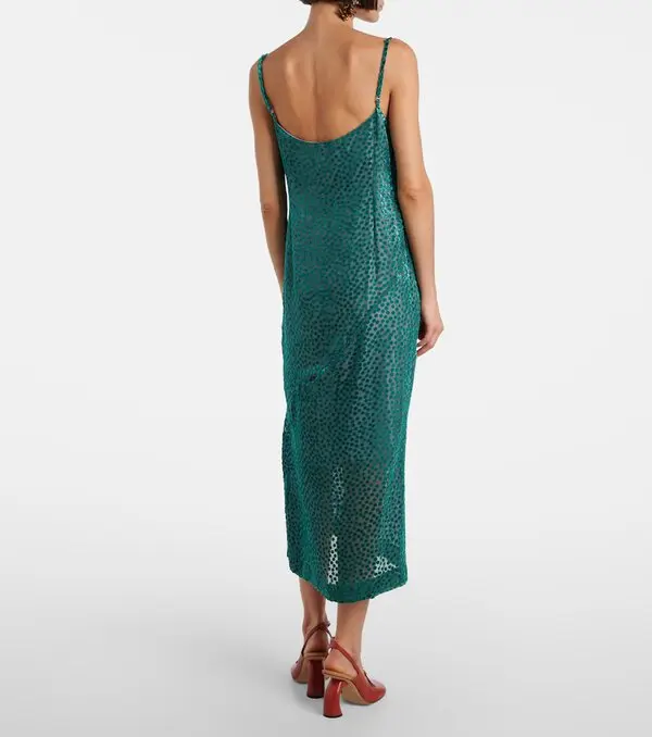Dries Van Noten Polka-dot Devoré Slip Dress