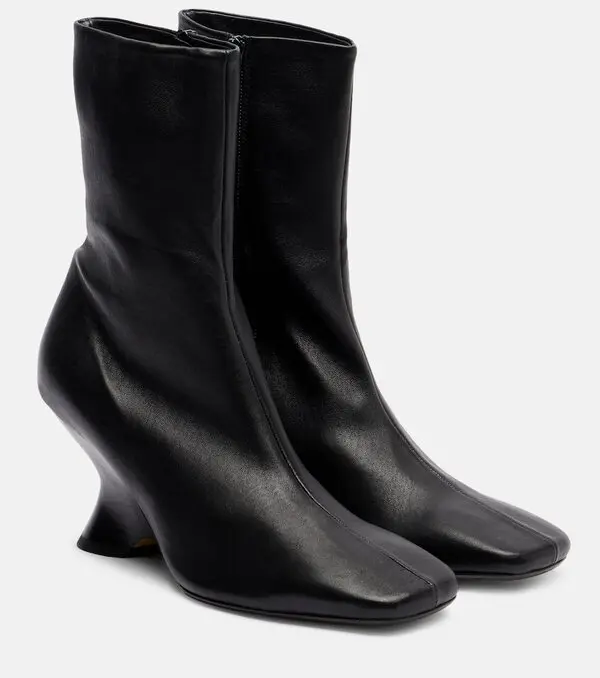 Dries Van Noten 75 Leather Ankle Boots - Black