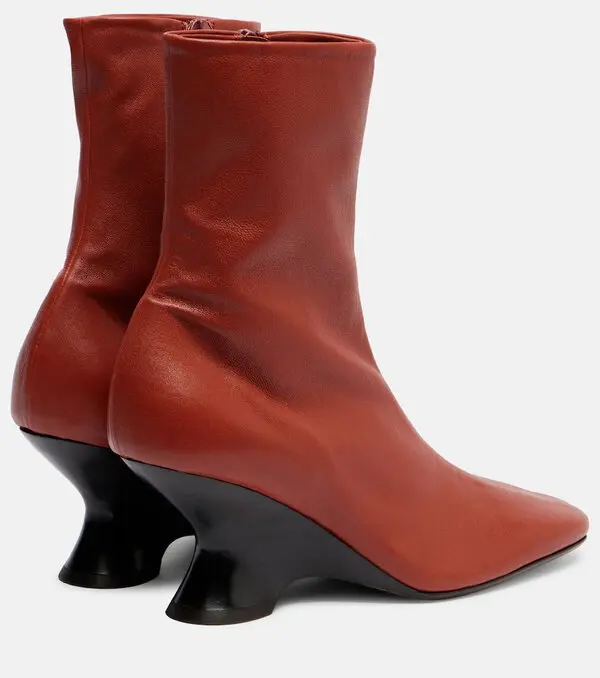 Dries Van Noten Leather Ankle Boots - Brown