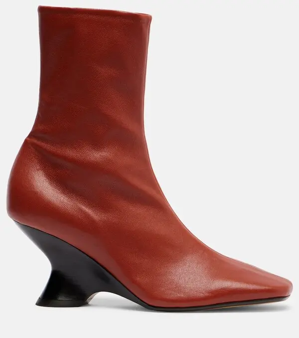 Dries Van Noten Leather Ankle Boots - Brown