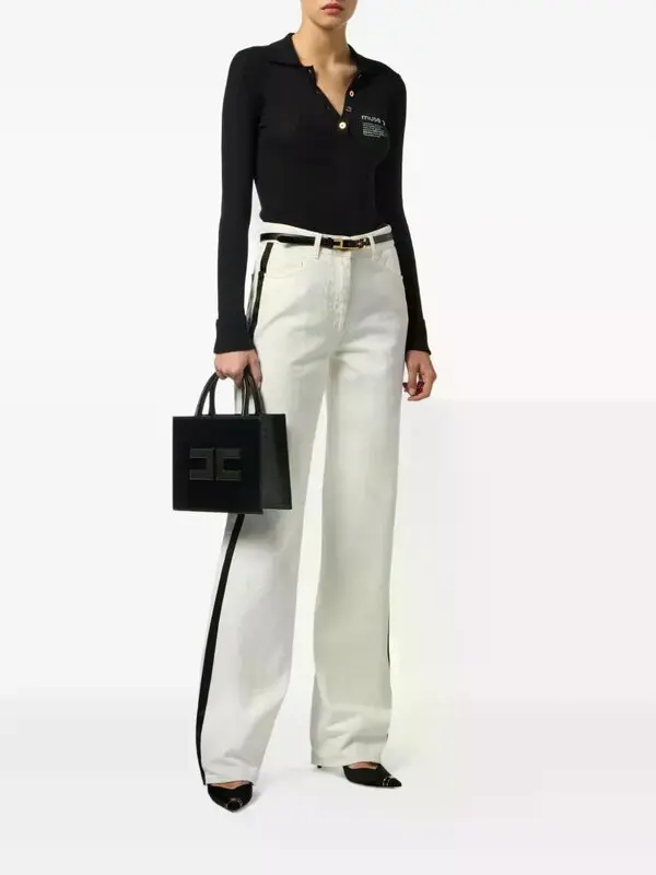 Elisabetta Franchi Ribbed Polo Shirt