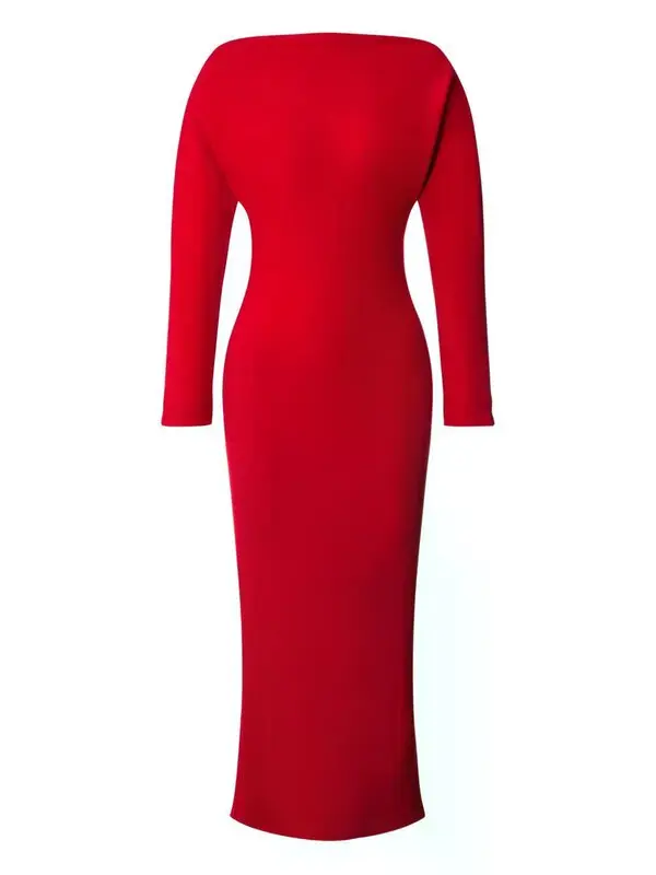 Alberta Ferretti Slash-neck Midi Dress