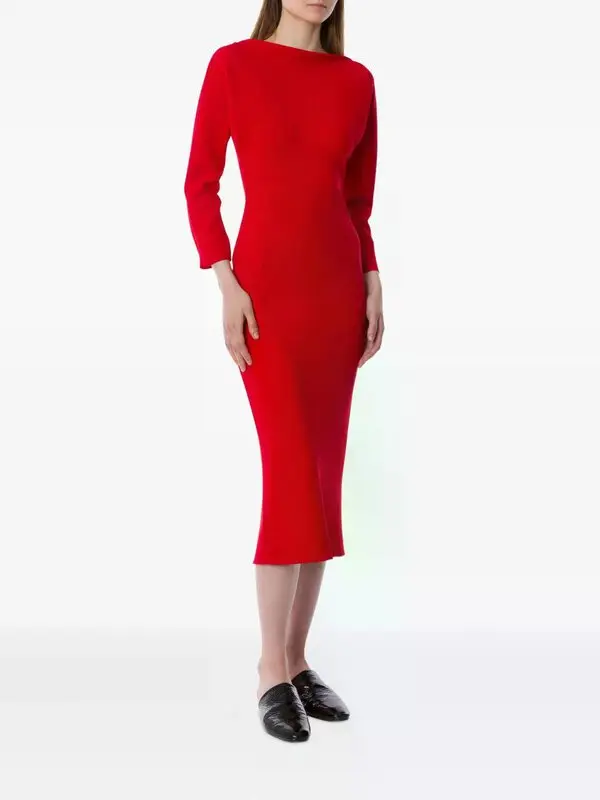 Alberta Ferretti Slash-neck Midi Dress