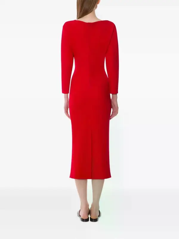 Alberta Ferretti Slash-neck Midi Dress