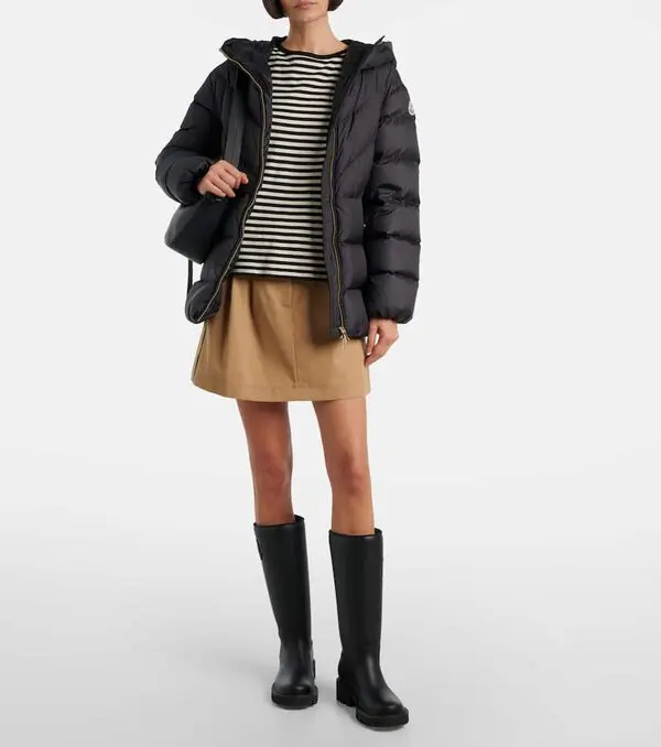 Moncler Brosse Belted Hooded Down Jacket
