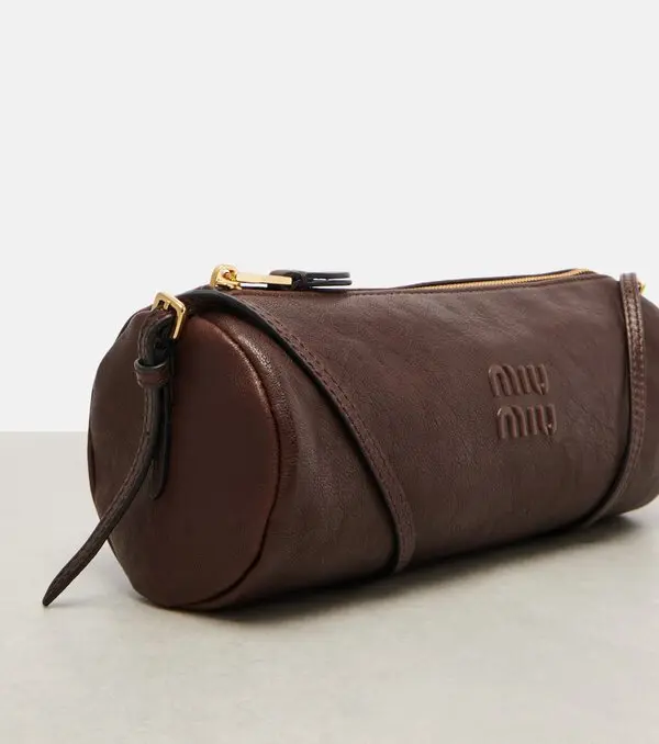 Miu Miu Logo Leather Shoulder Bag