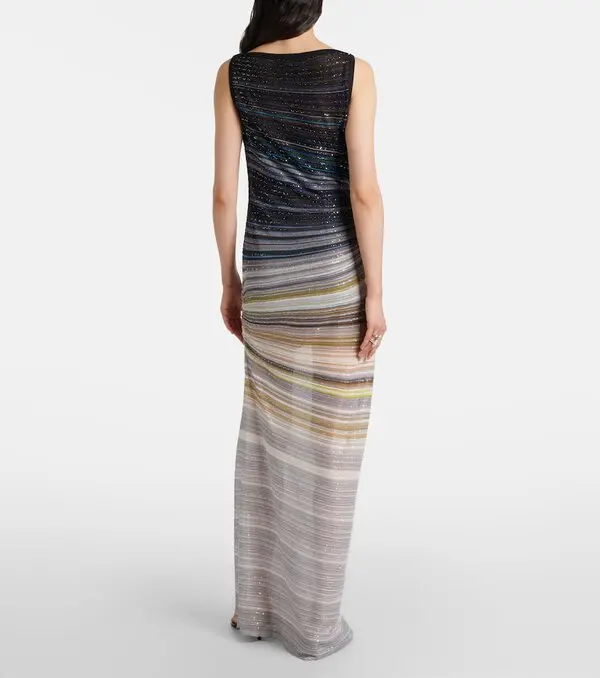 Missoni Sequined Striped Lame Maxi Dress