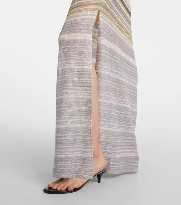 Missoni Sequined Striped Lame Maxi Dress