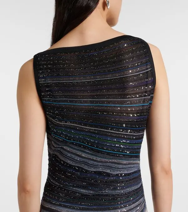 Missoni Sequined Striped Lame Maxi Dress