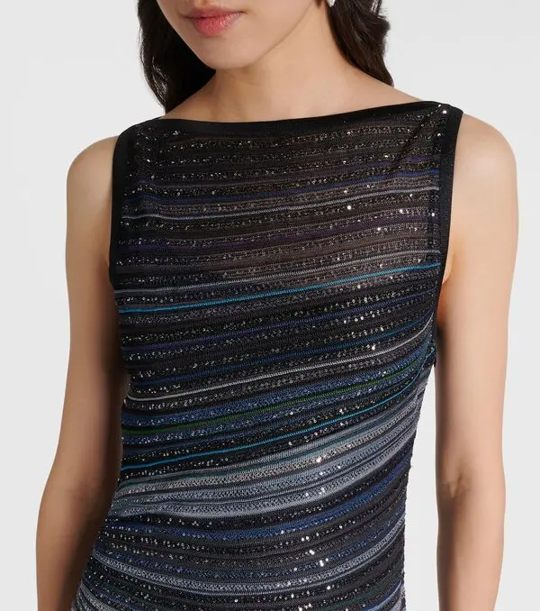 Missoni Sequined Striped Lame Maxi Dress