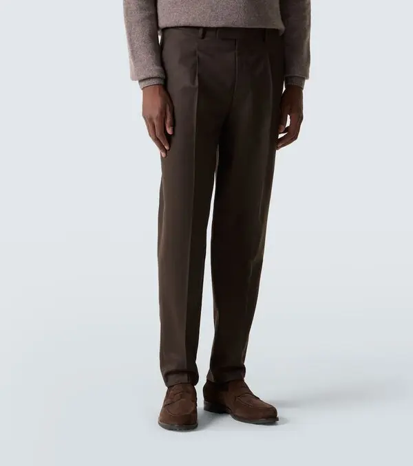 Zegna Wool Flannel Tapered Trousers