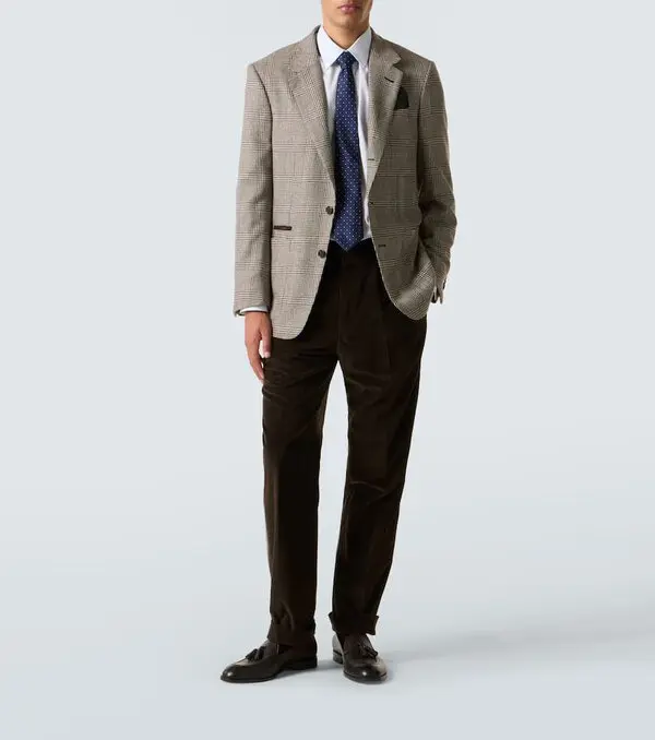 Dunhill Checked Wool And Cashmere Blazer