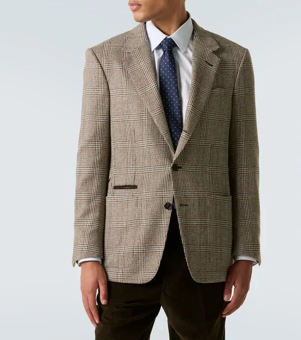 Dunhill Checked Wool And Cashmere Blazer