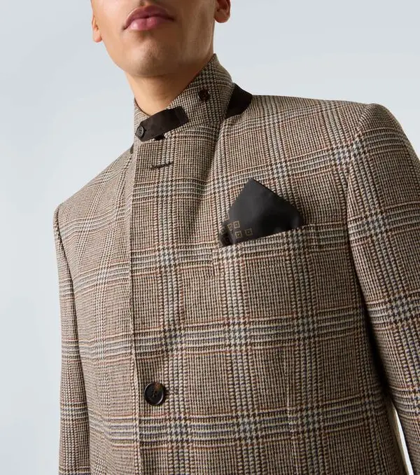 Dunhill Checked Wool And Cashmere Blazer