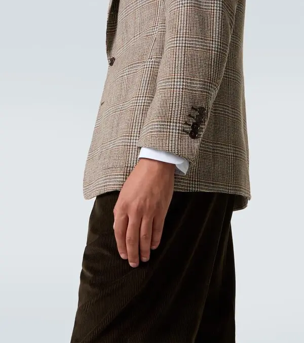 Dunhill Checked Wool And Cashmere Blazer