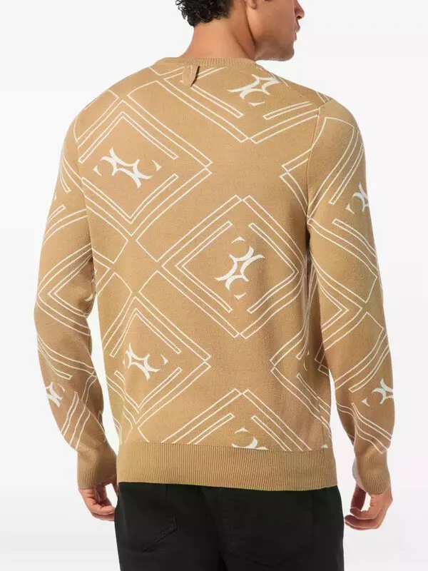 BILLIONAIRE Geometric-pattern Wool Pullover