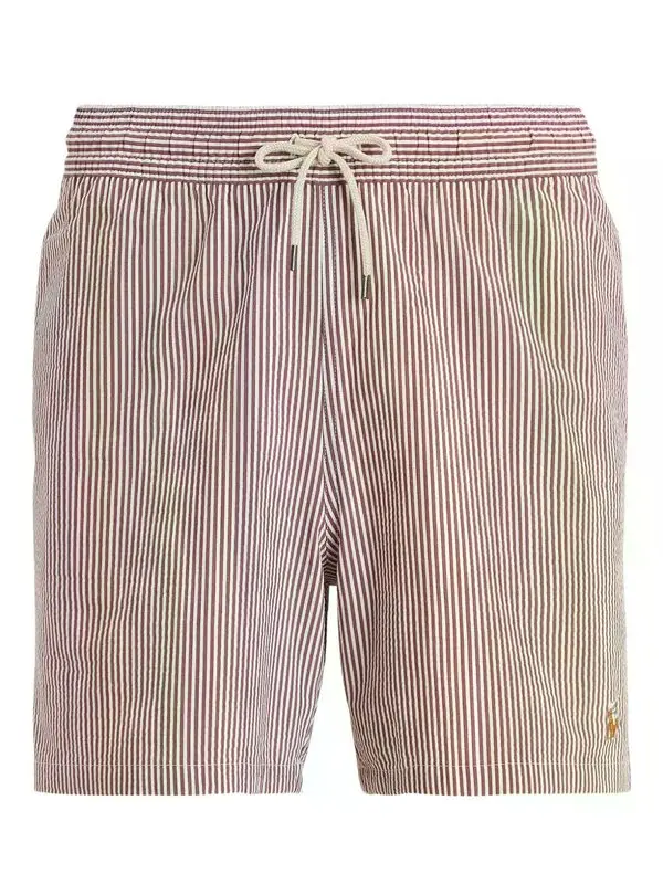 Polo Ralph Lauren Traveler Striped Swim Shorts - Red