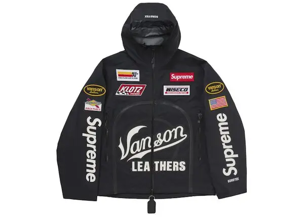 Supreme Vanson Leathers Goretex Shell Jacket - Black