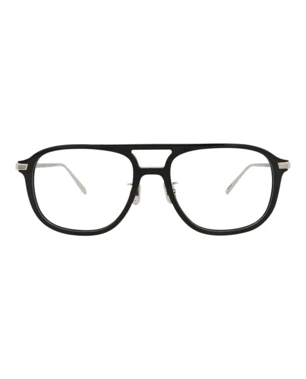 Berluti Aviator Frame Acetate Optical Frames - Black Silver Transparent (bl50006u/55/001)
